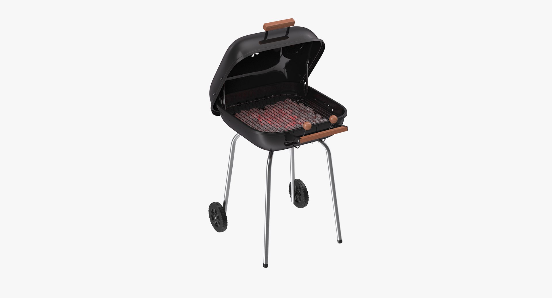 3d model square bbq grill