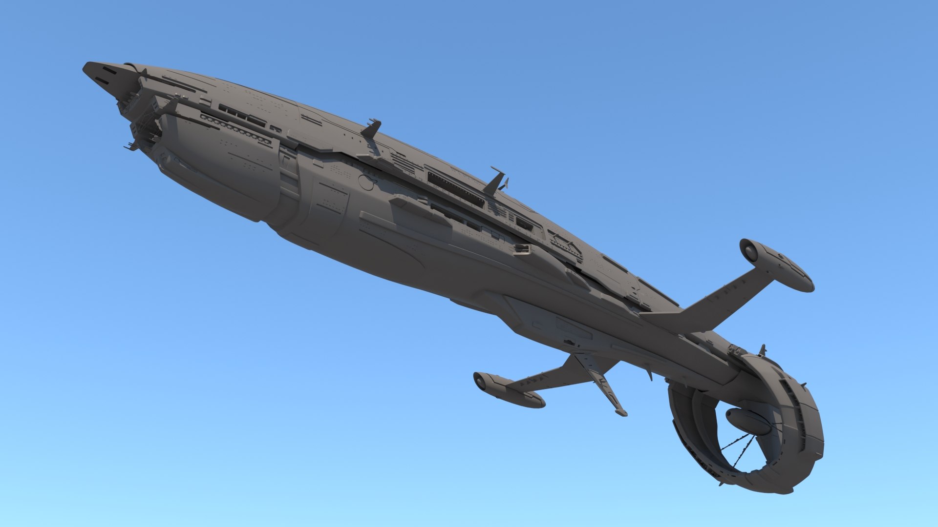 Sci Fi Space Liner 3D - TurboSquid 1590561