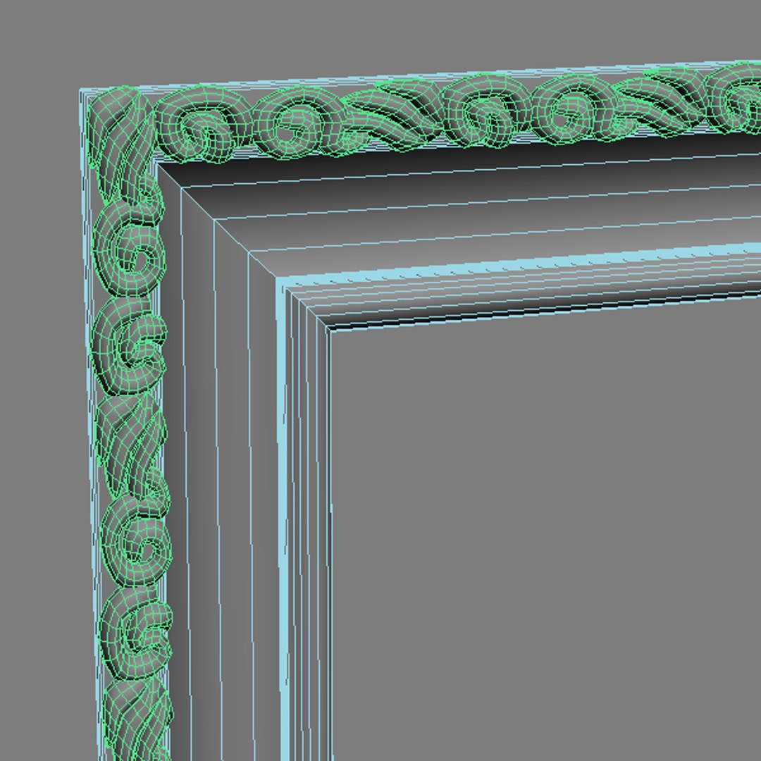 3ds max wall frame gold