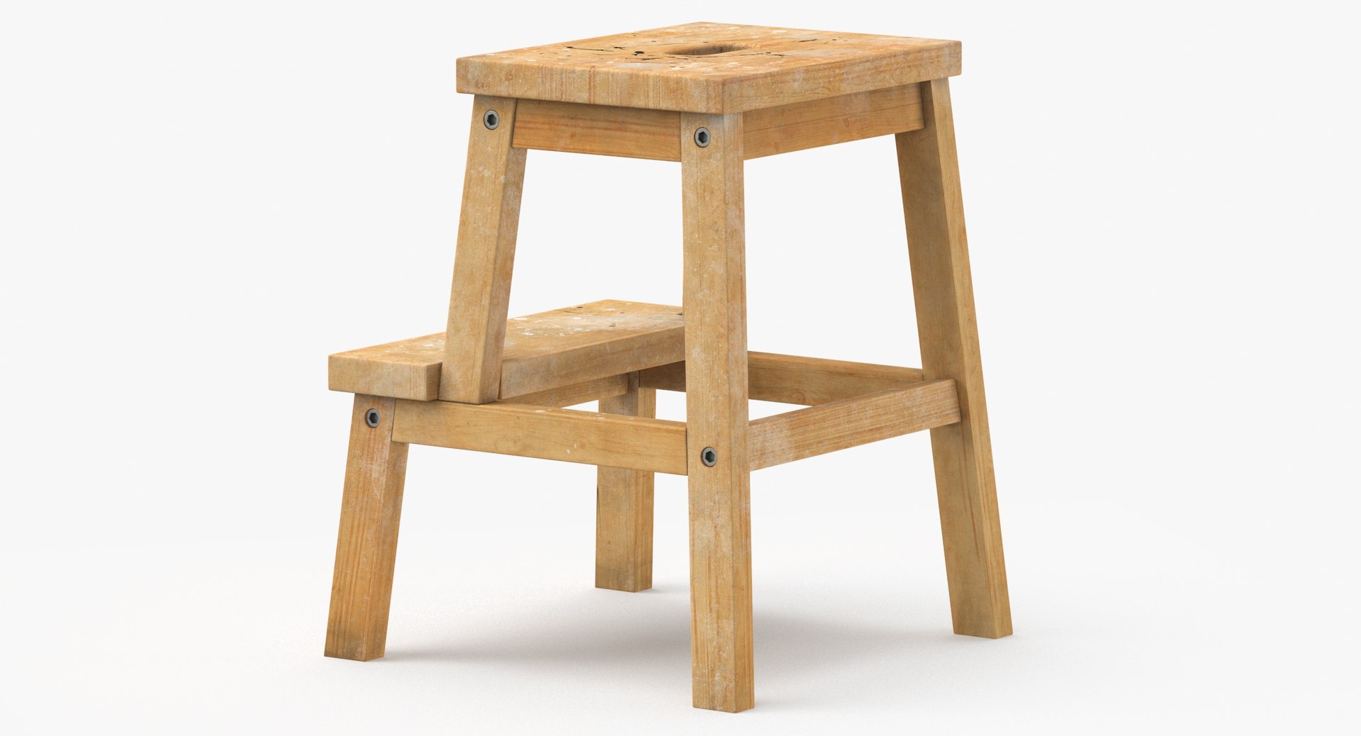 3D Wooden Stool Clean and Dirty - TurboSquid 2097759