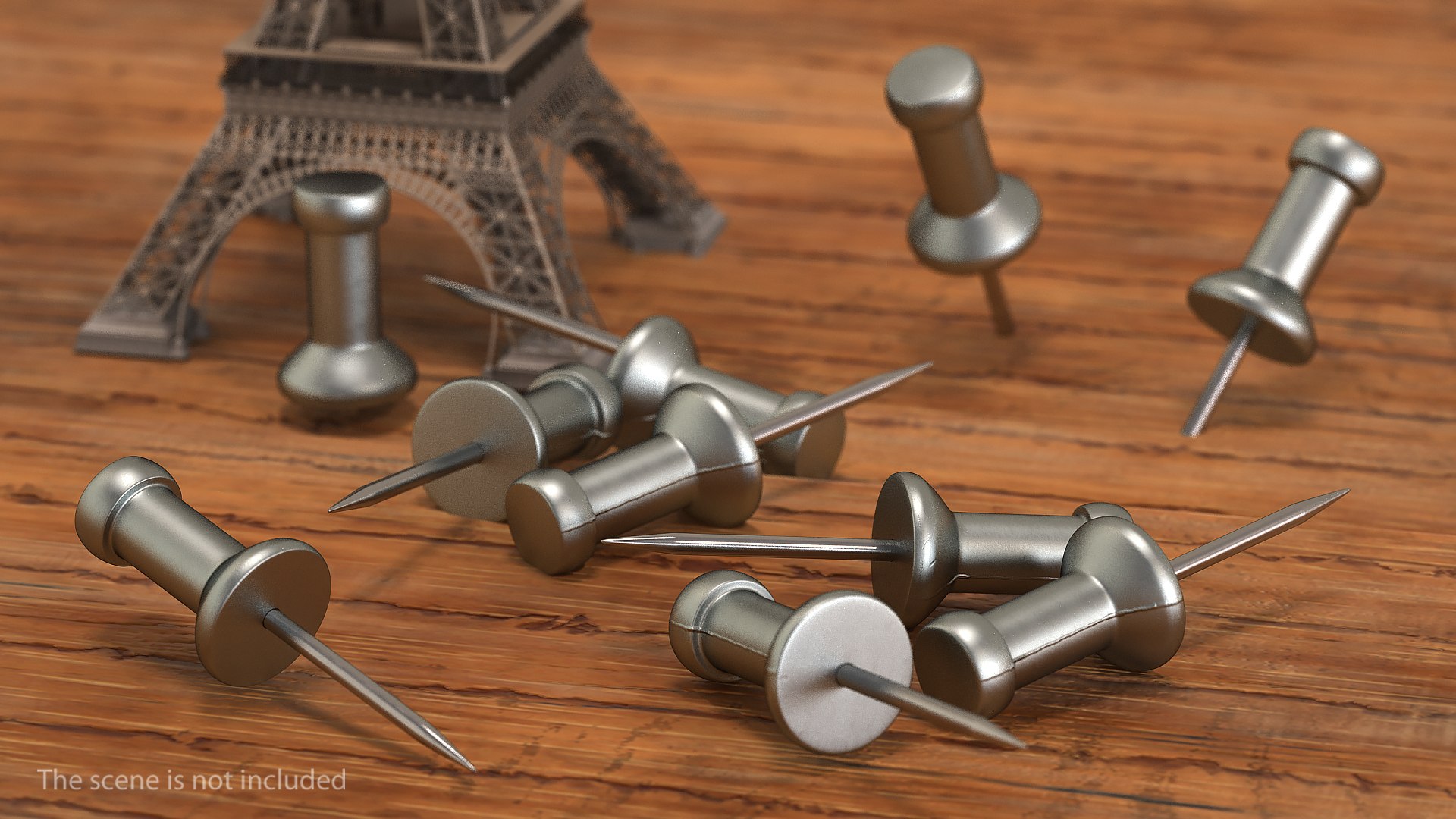 Metallic push pins 3D model - TurboSquid 1425076