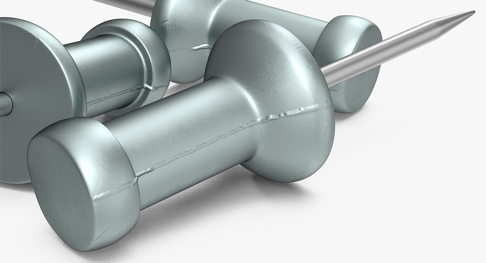 Metallic push pins 3D model - TurboSquid 1425076