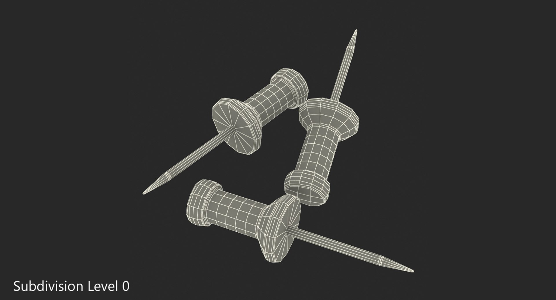 Metallic push pins 3D model - TurboSquid 1425076