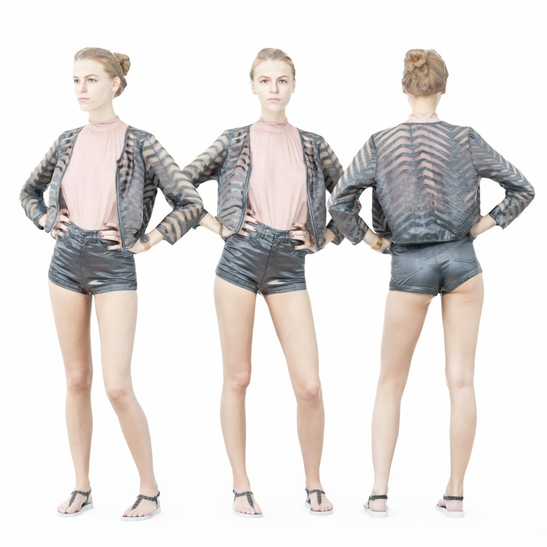 3D girl leather jacket model - TurboSquid 1245941