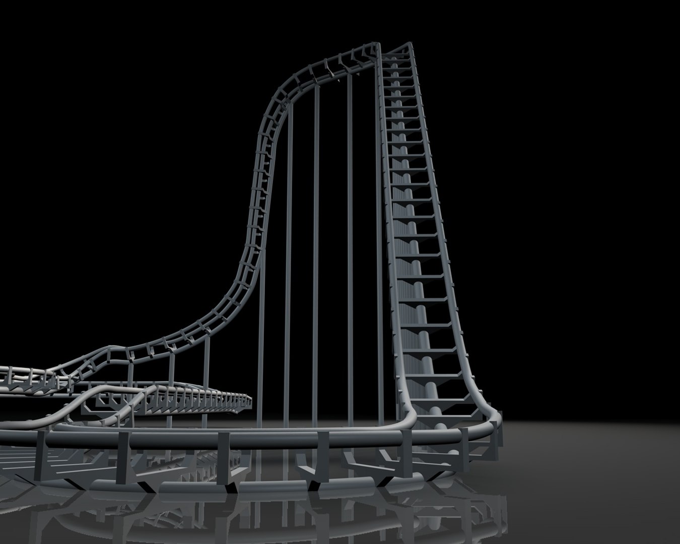 Free C4d Model Roller Coaster Tracks