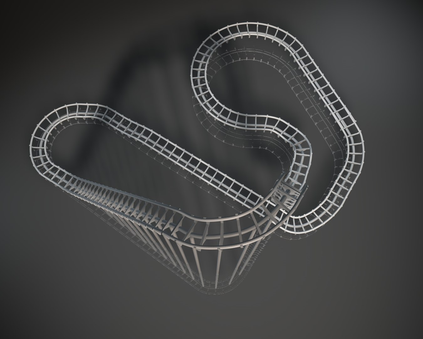 Free C4d Model Roller Coaster Tracks