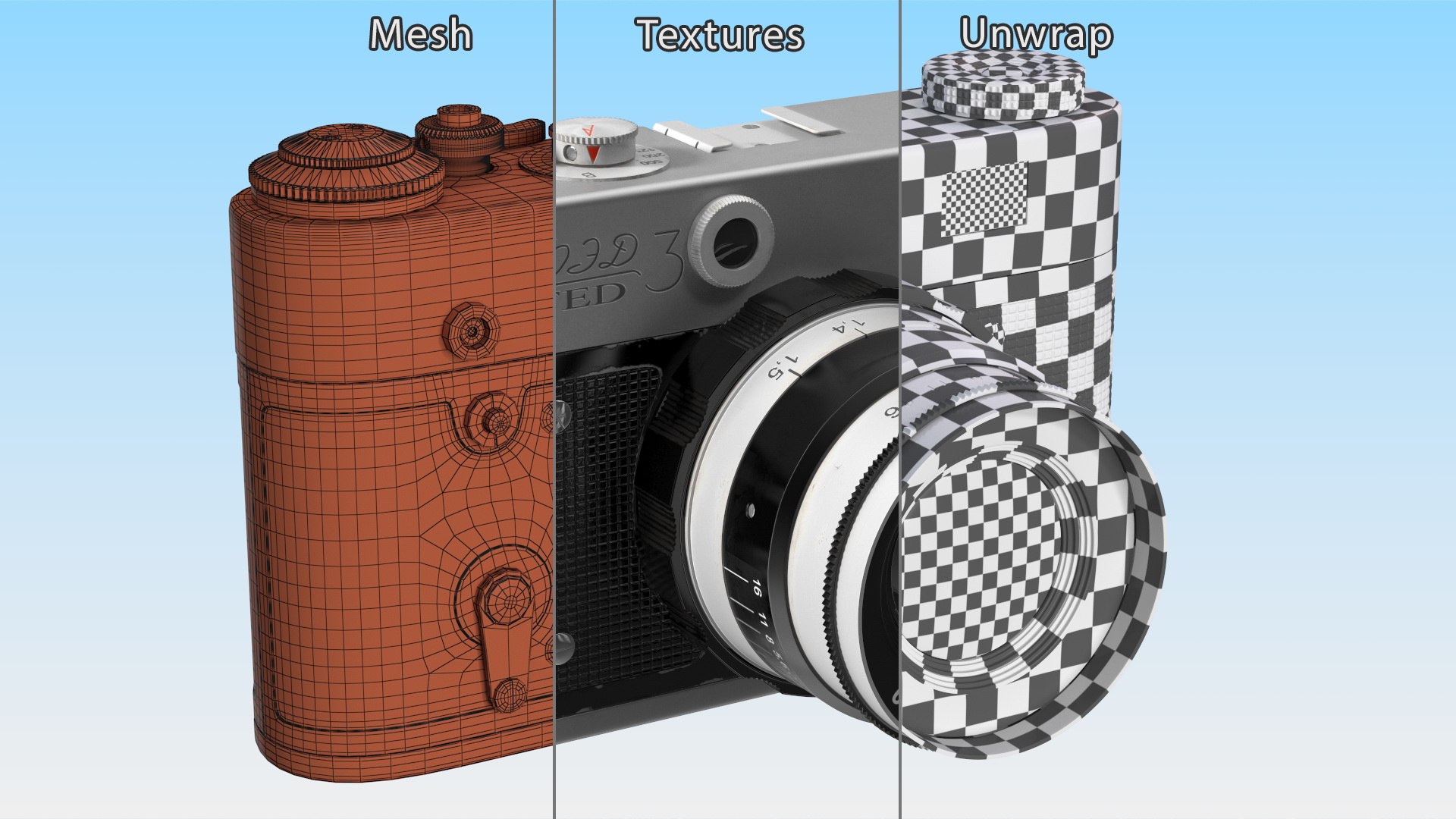 Soviet Vintage Film Camera FED-3 Model - TurboSquid 2137114