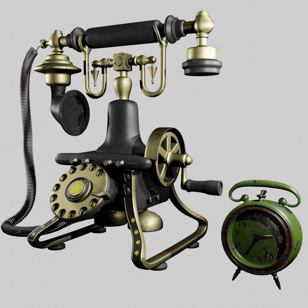 3D model Vintage Homephone and Alarm Clock - TurboSquid 2080495