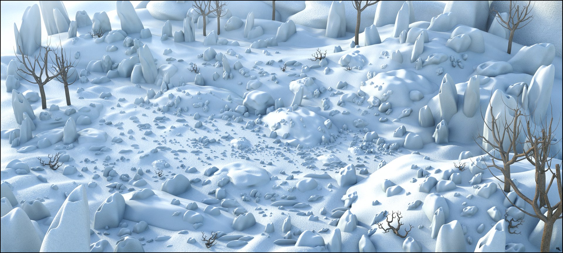 Snow Cartoon 3D Model - TurboSquid 1245342