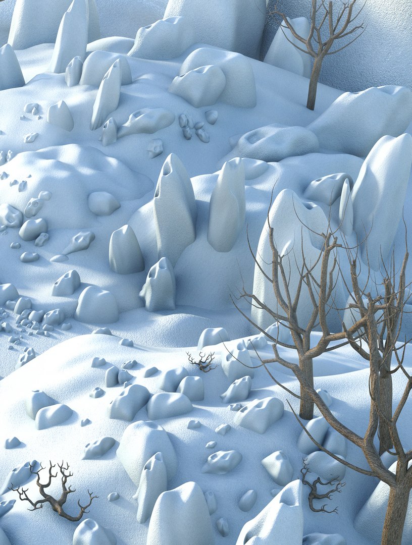 Snow Cartoon 3D Model - TurboSquid 1245342