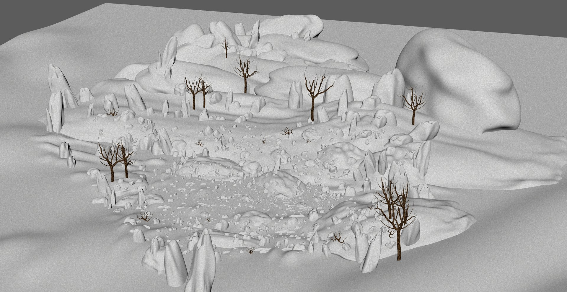 Snow Cartoon 3D Model - TurboSquid 1245342