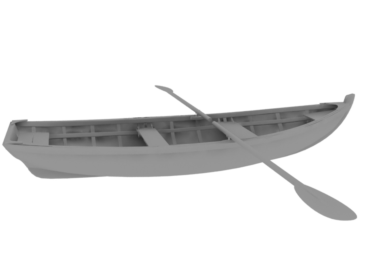 Row Boat Fish Obj