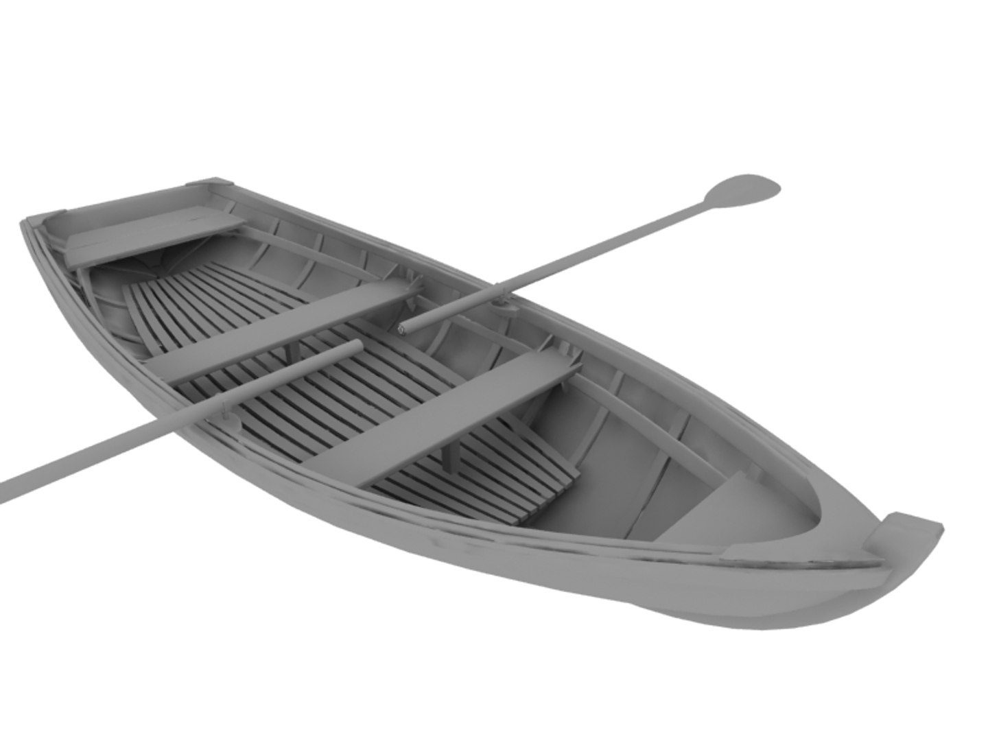 Row Boat Fish Obj