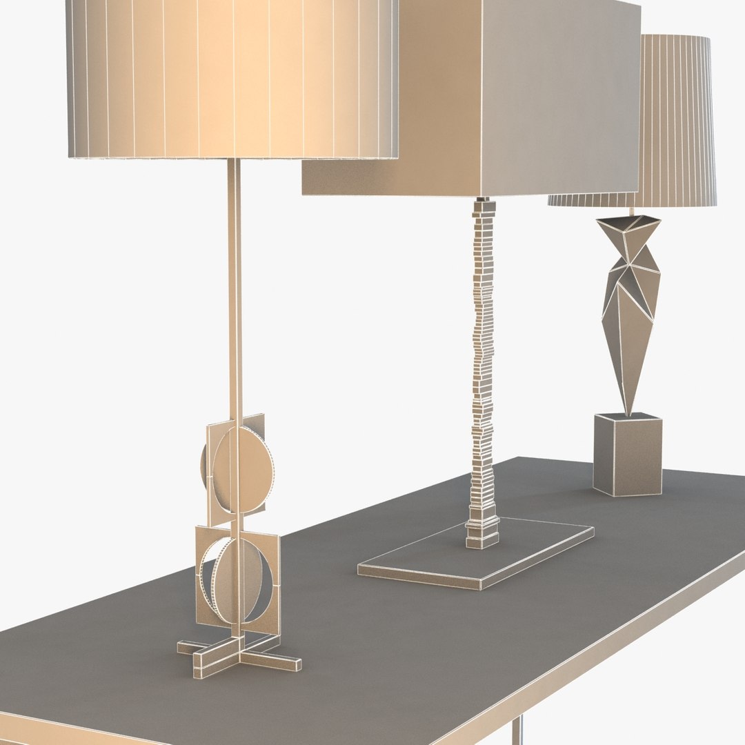 3ds Max Set Lamps Table Porta