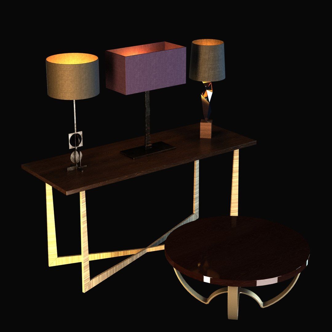 3ds Max Set Lamps Table Porta