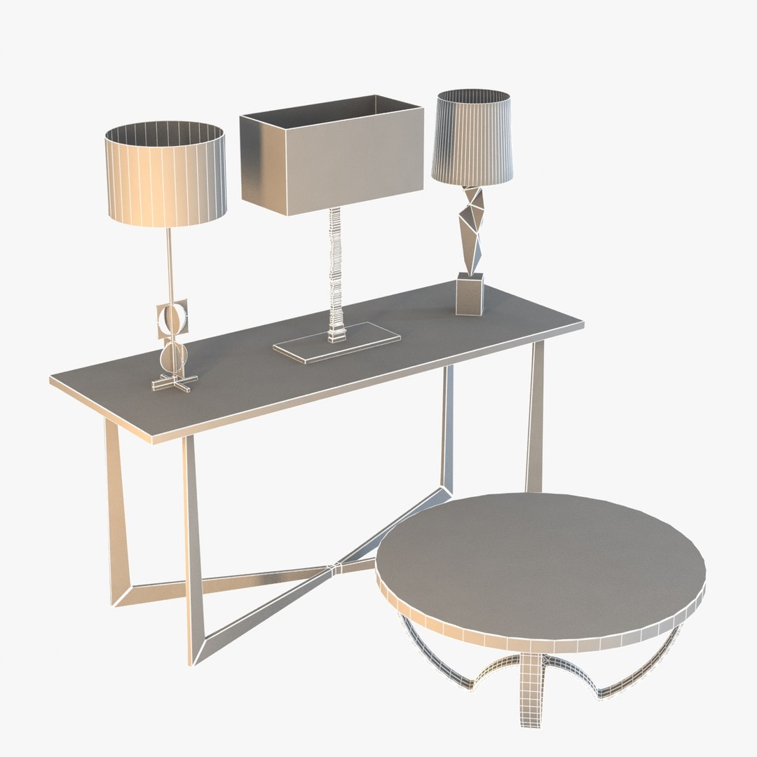 3ds Max Set Lamps Table Porta