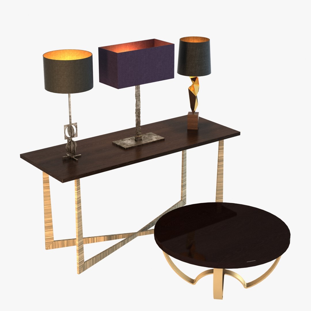 3ds Max Set Lamps Table Porta