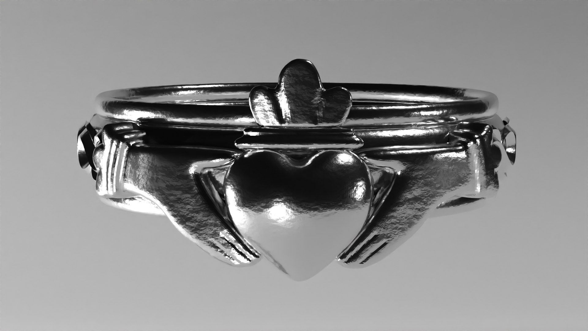 3D Ancient Iron Claddagh Ring - TurboSquid 1884687