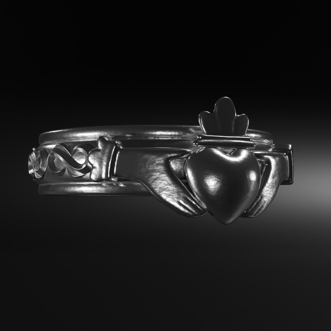 3D Ancient Iron Claddagh Ring - TurboSquid 1884687