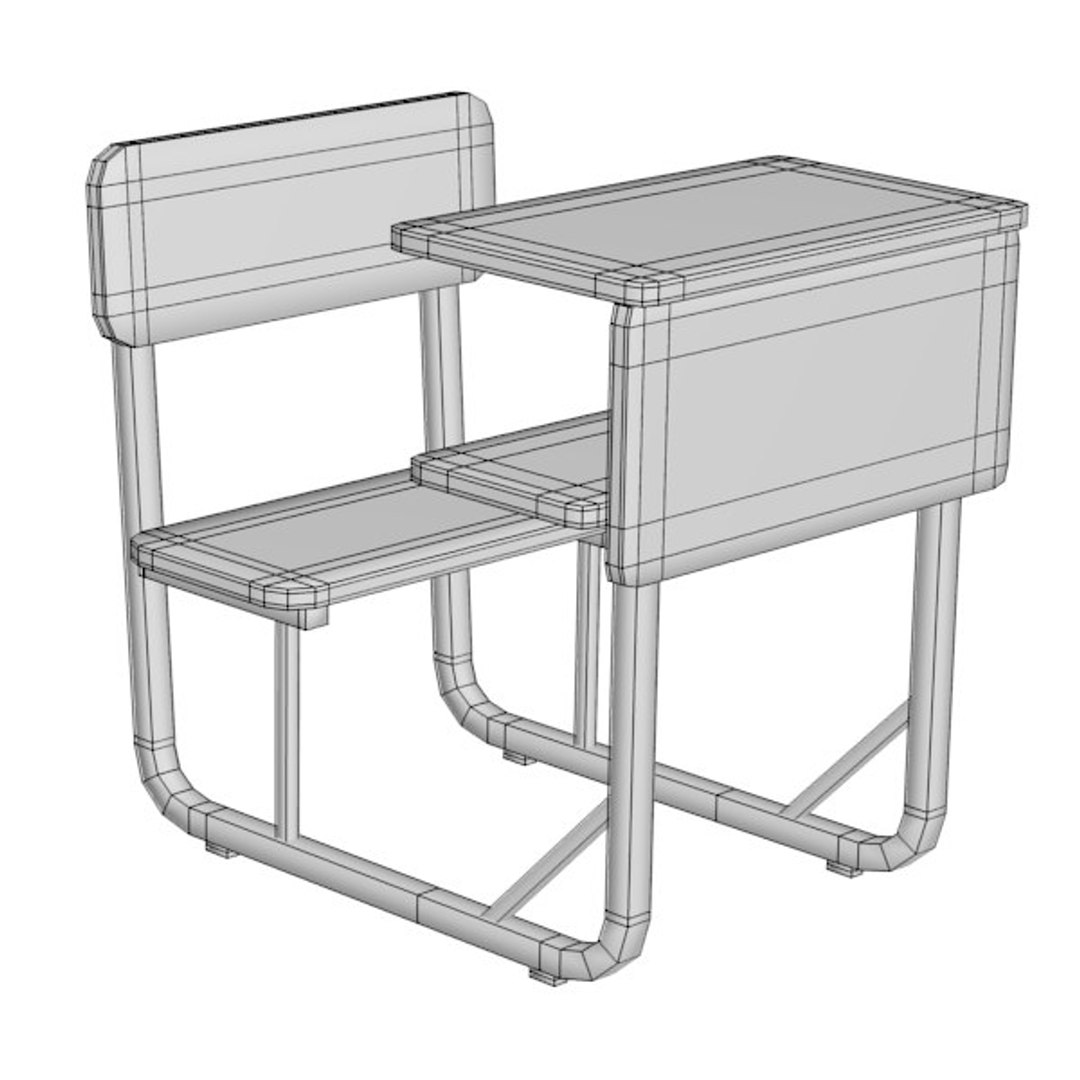 3d Model School Chairs