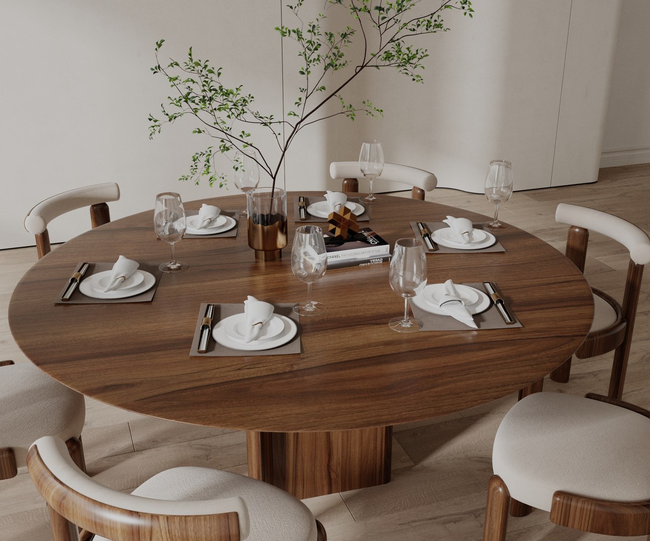 Modern Dining Table And Chairs 3D Model - TurboSquid 2263307