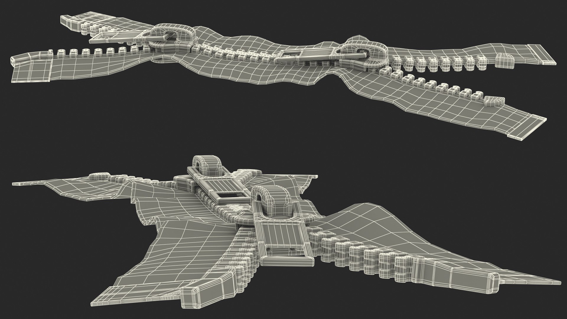 Two Way Zipper Opened Red Model - TurboSquid 1793870