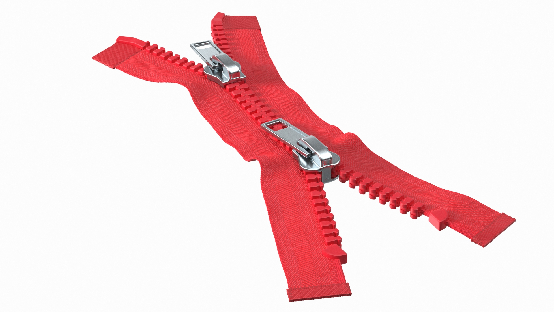 Two Way Zipper Opened Red Model - TurboSquid 1793870