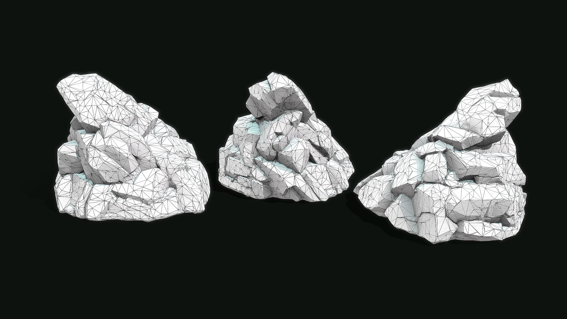 3D Stylized Gray Stone Moss Collection - TurboSquid 2135247