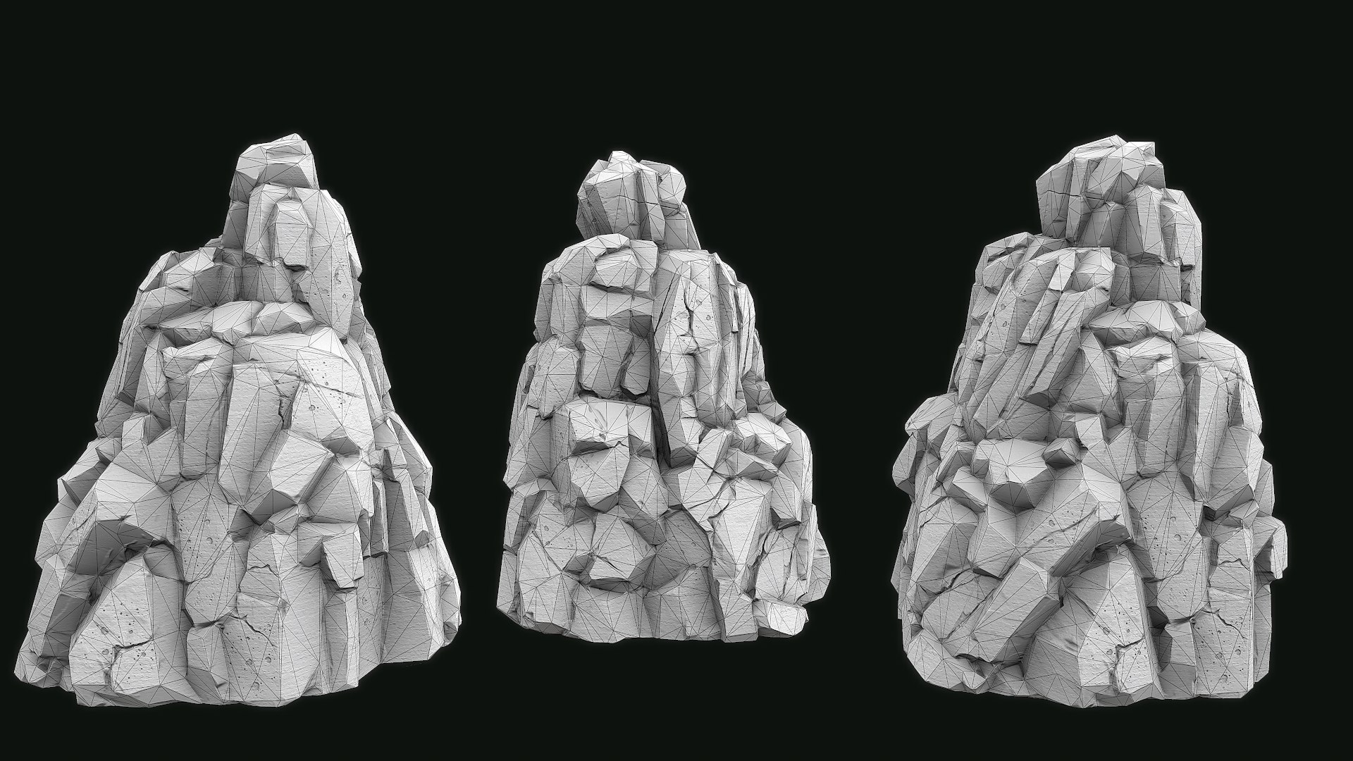 3D Stylized Gray Stone Moss Collection - TurboSquid 2135247