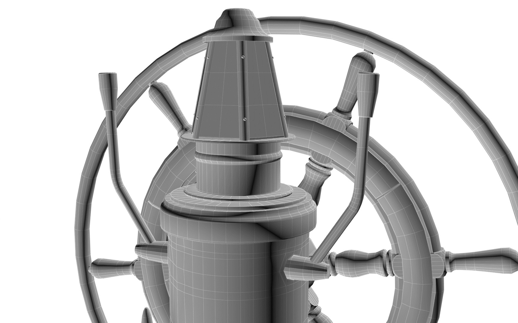 3D Model Ship Wheel And Binacle - TurboSquid 2030297
