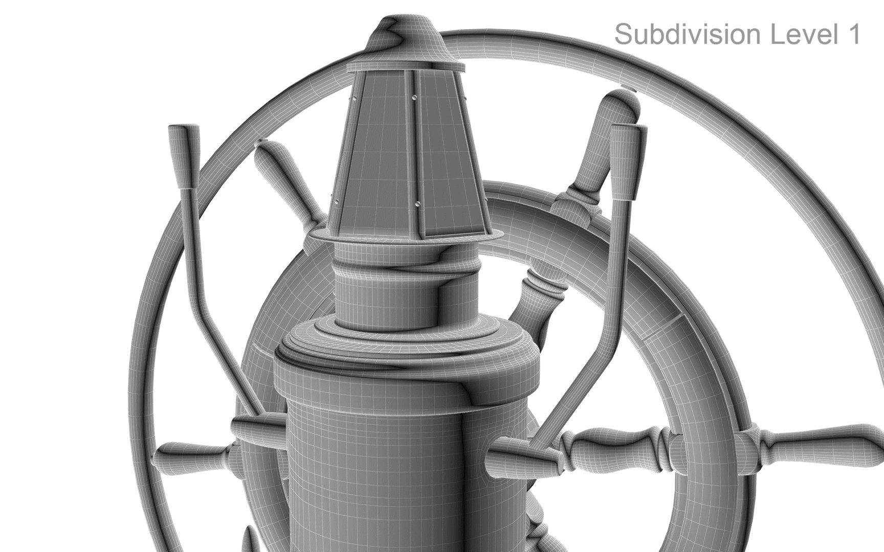 3D Model Ship Wheel And Binacle - TurboSquid 2030297
