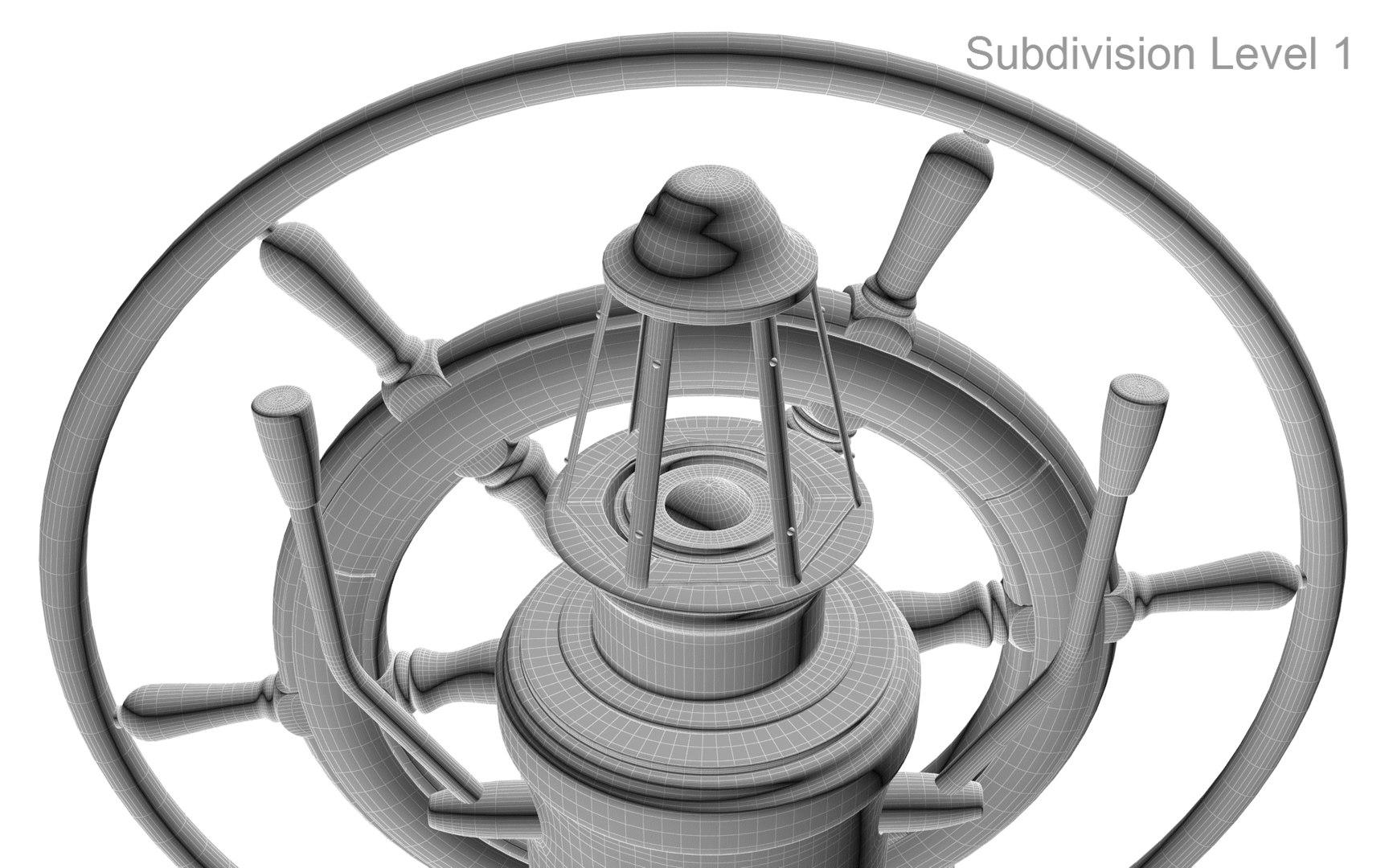 3D Model Ship Wheel And Binacle - TurboSquid 2030297