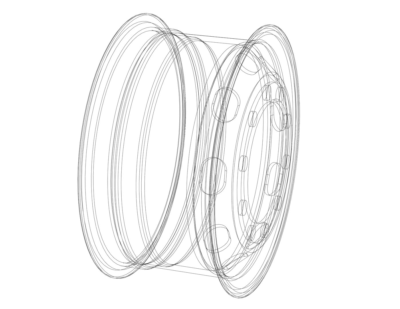 Heavy Truck Steel Wheel Rim 315 80R225 3D - TurboSquid 2167437