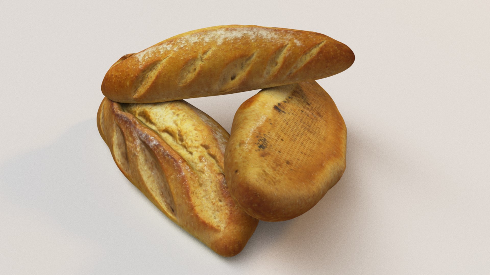 Photoscaned bolillo bread ready 3D model - TurboSquid 1348647
