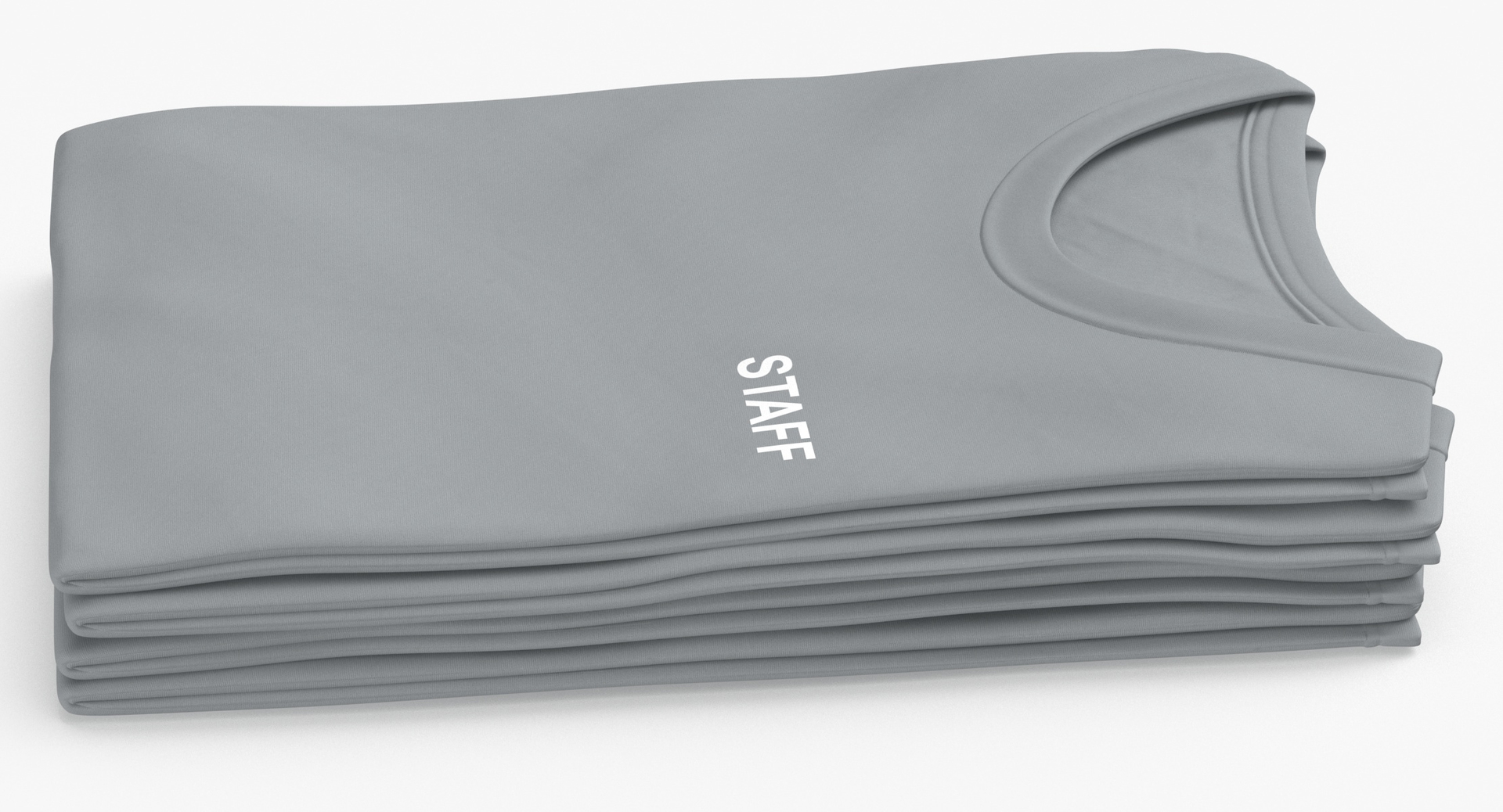 3D Female Crew Neck Folded Stacked Gray Staff 02 model - TurboSquid 1790866