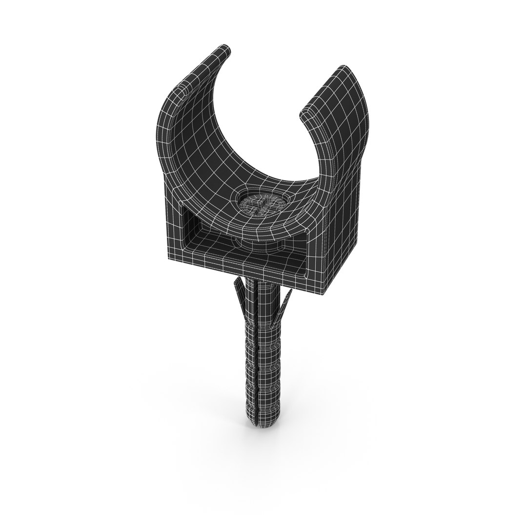 3D Pipe Clamp With Wall Plug Model - TurboSquid 1910947
