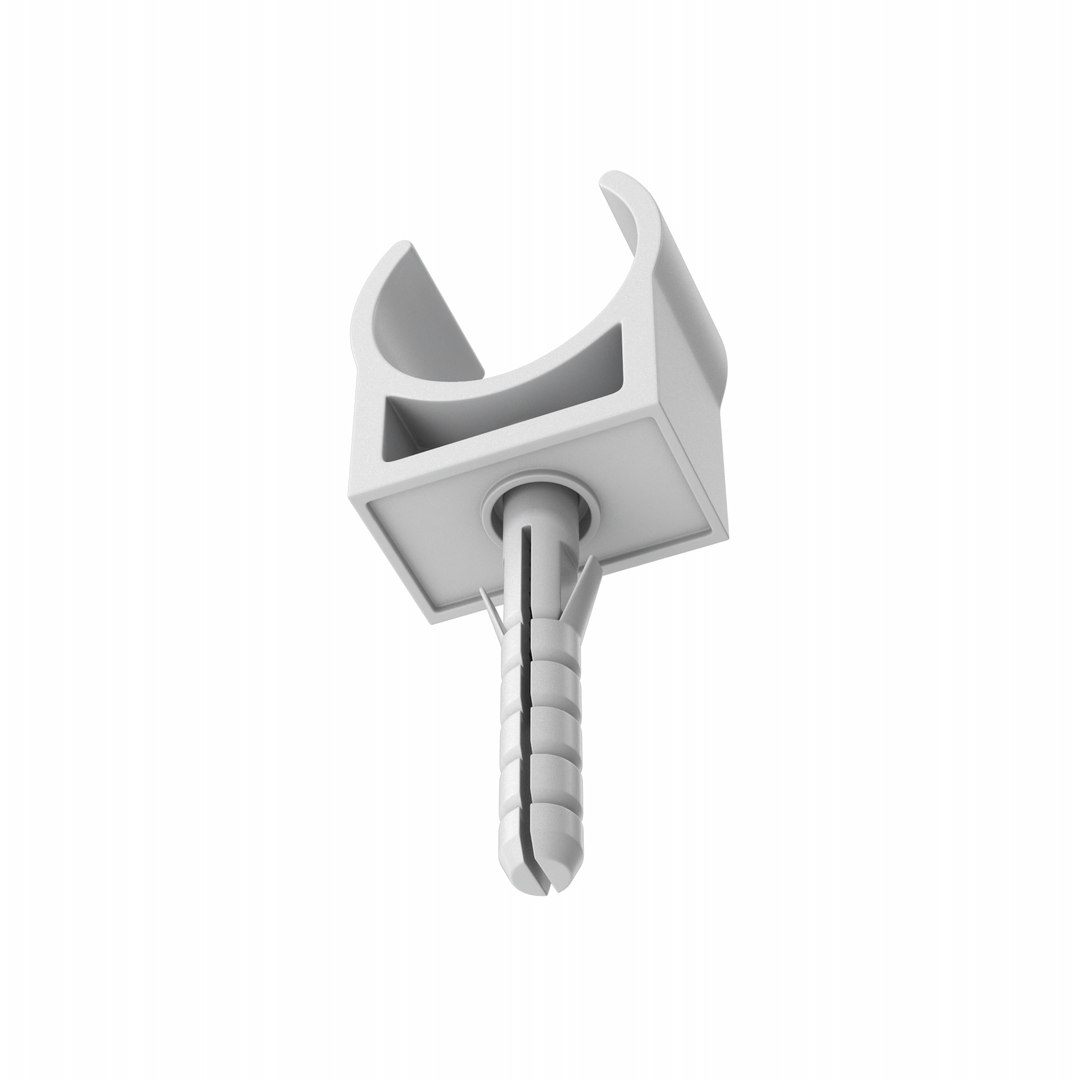3D Pipe Clamp With Wall Plug Model - TurboSquid 1910947