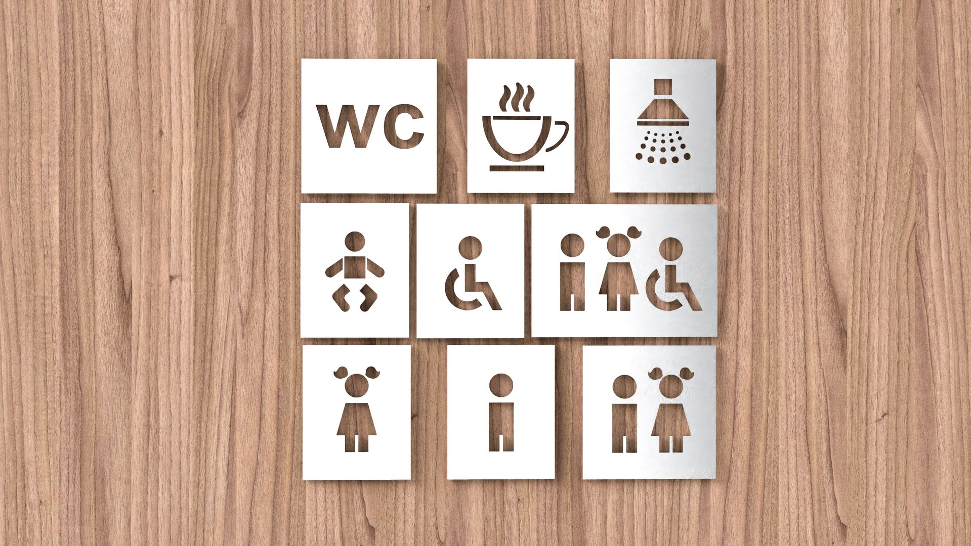 3D Model Toilet Door Sign 3D Print Model Or Laser Cutting - TurboSquid 2019778