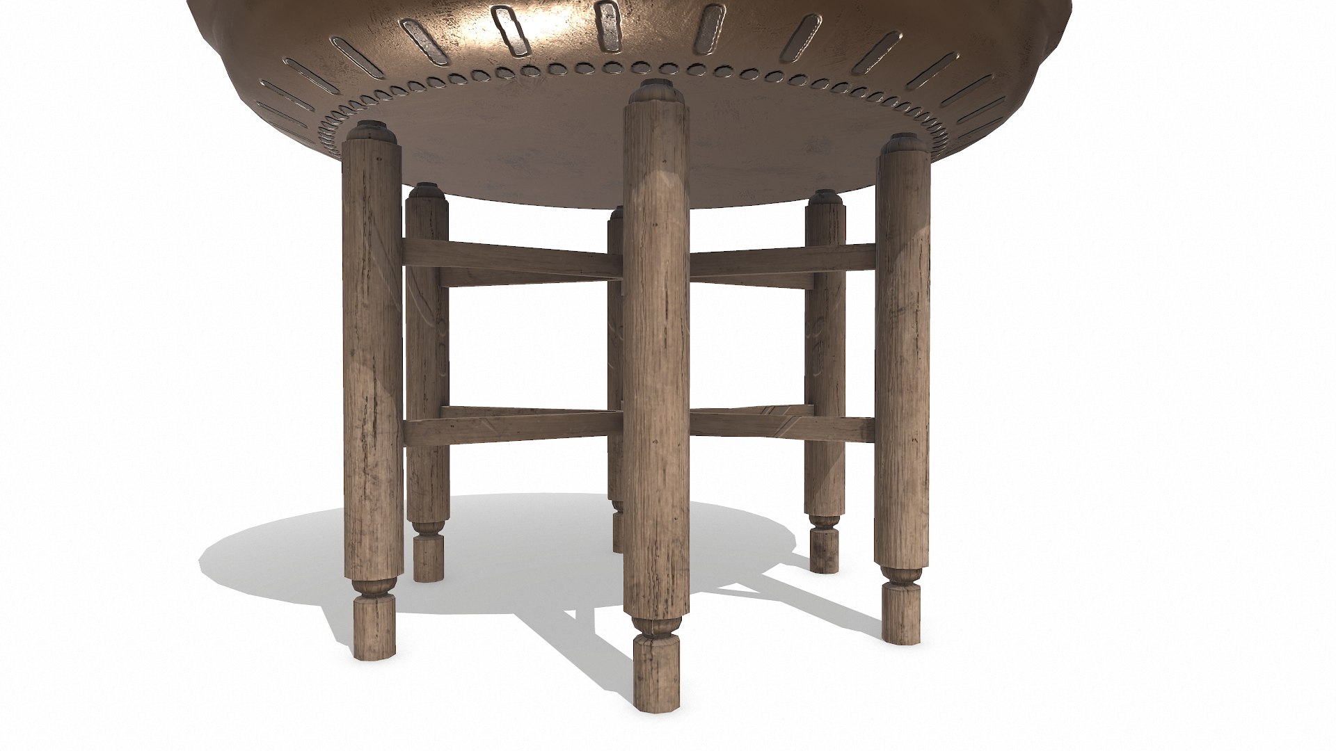 Old Bronze Side Table Low-poly PBR 3D Model - TurboSquid 2081902
