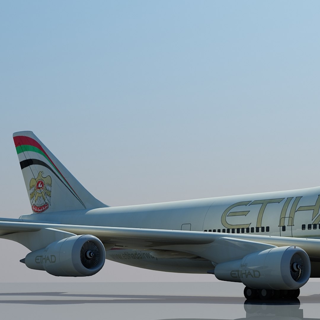 Boeing 747 Etihad 3d Model