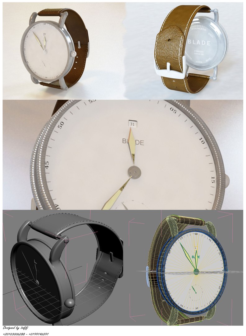 3d blade watch model