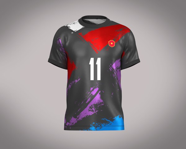 3D Soccer Football Ash with Multi color Jersey Player-11 - TurboSquid ...