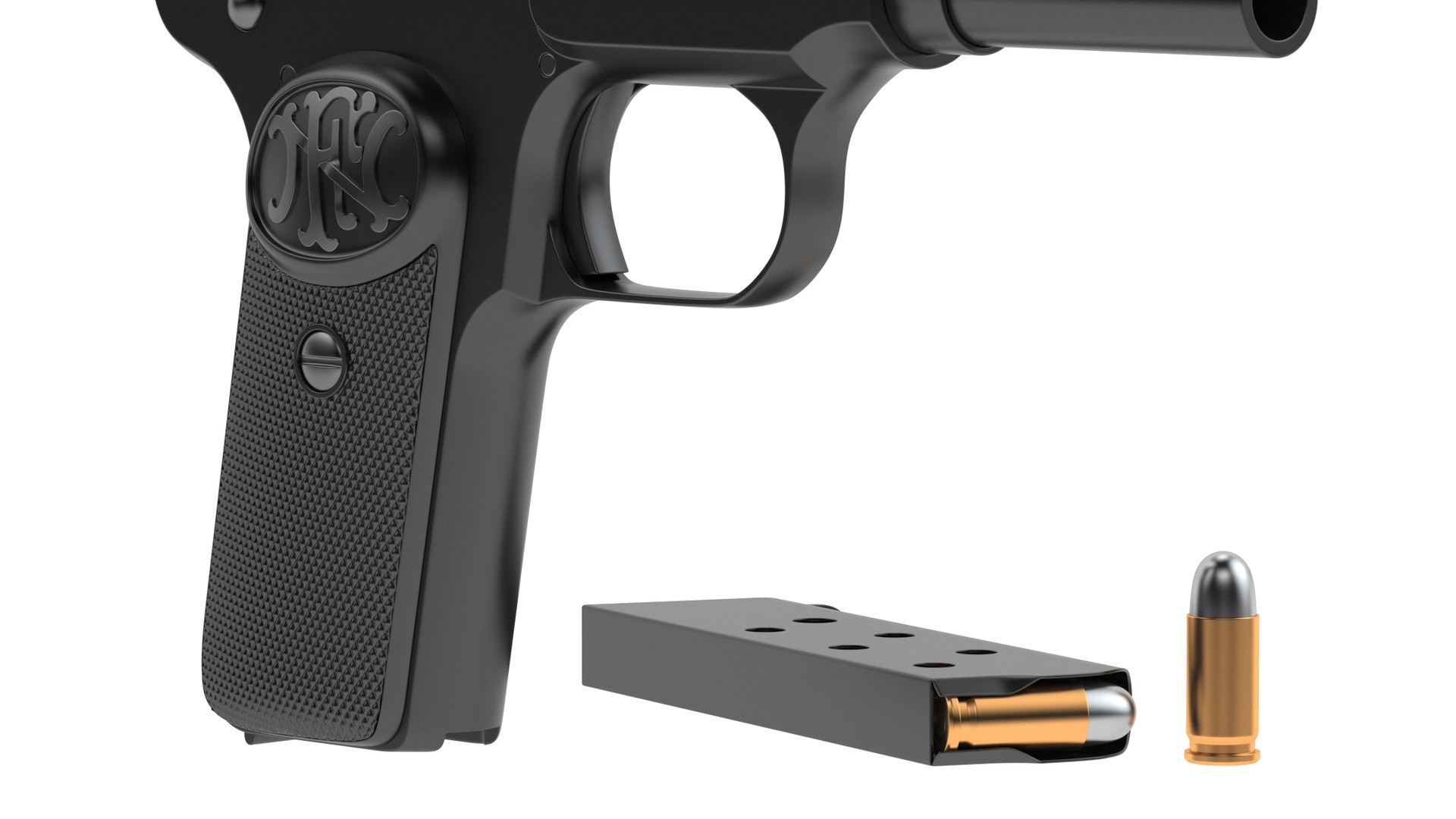 3D FN M1900 Pistol model - TurboSquid 1769164