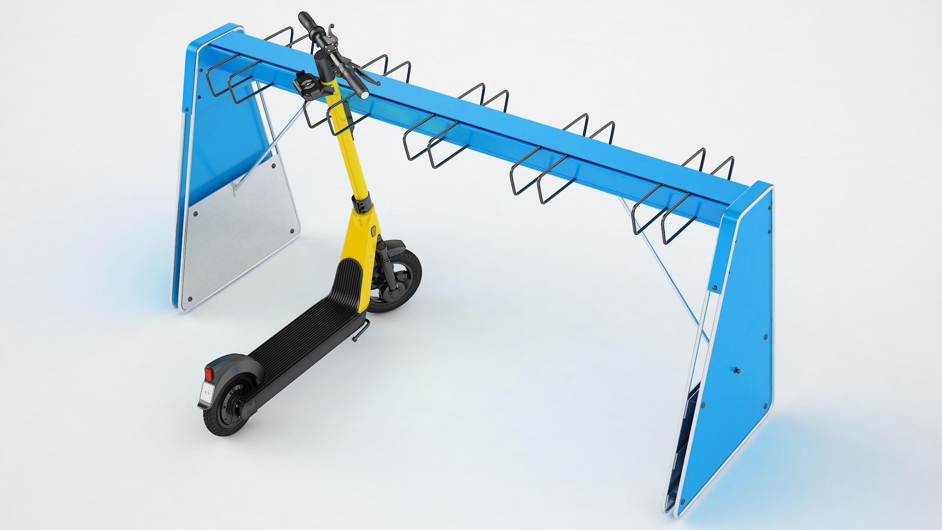 Scooter Parking Rack With Electric Scooter 05 3D Model - TurboSquid 2028167