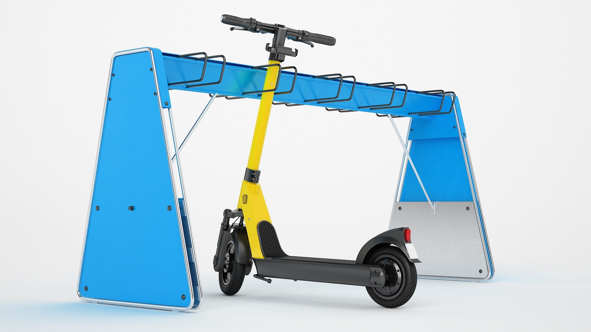 Scooter Parking Rack With Electric Scooter 05 3D Model - TurboSquid 2028167