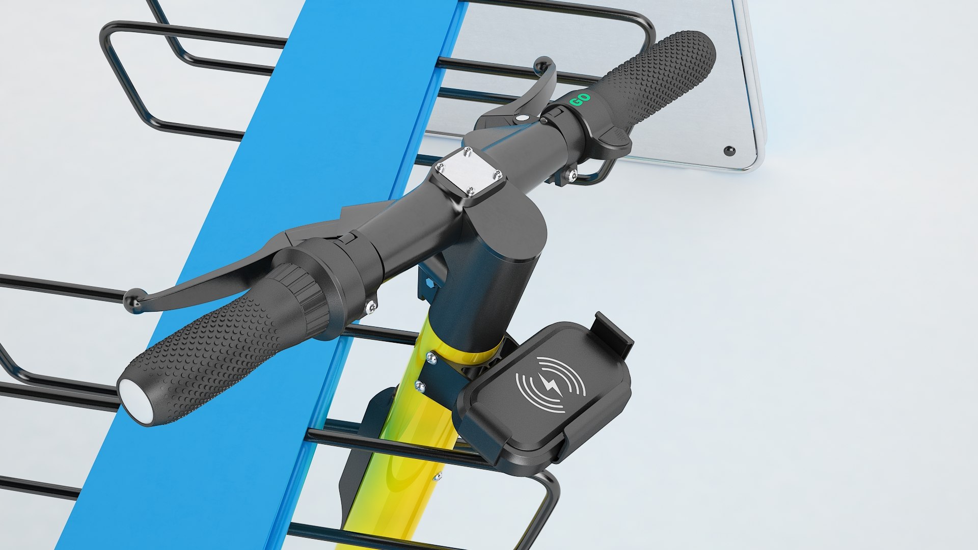 Scooter Parking Rack With Electric Scooter 05 3D Model - TurboSquid 2028167