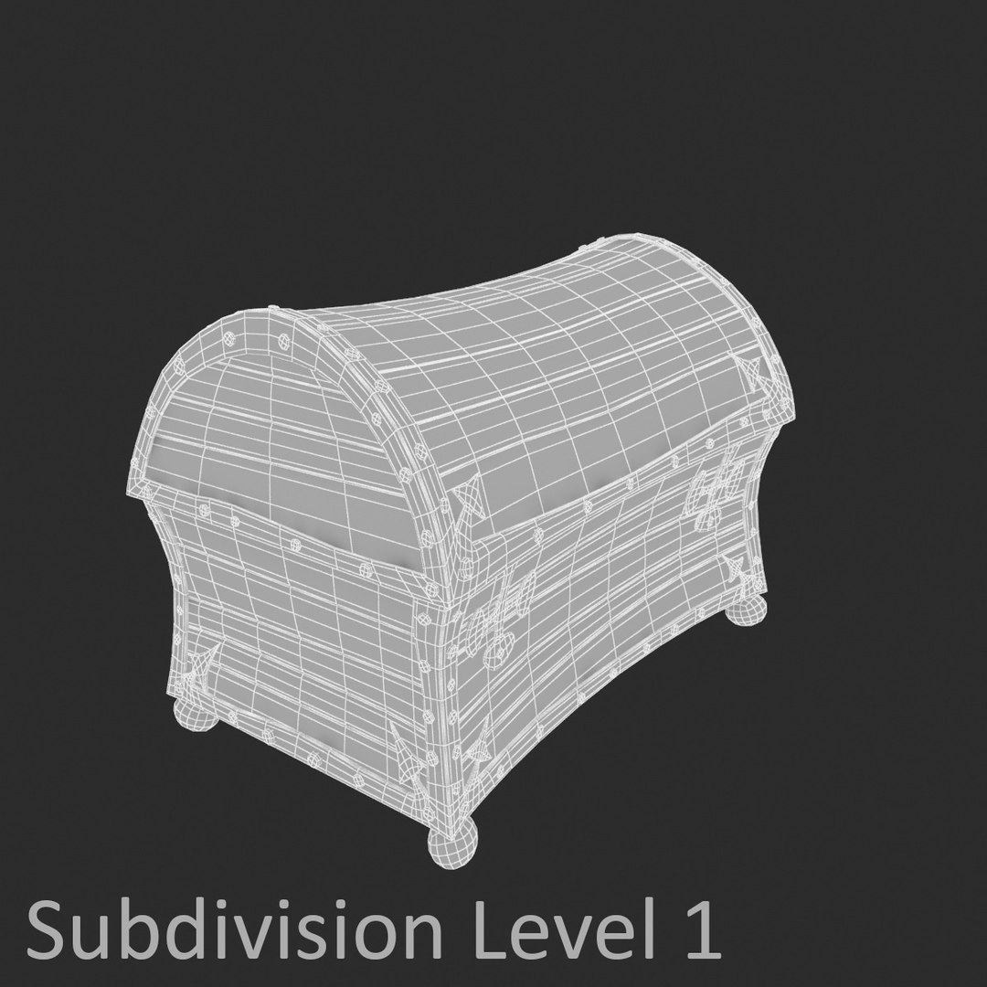 3d Wooden Treasure Chest Model