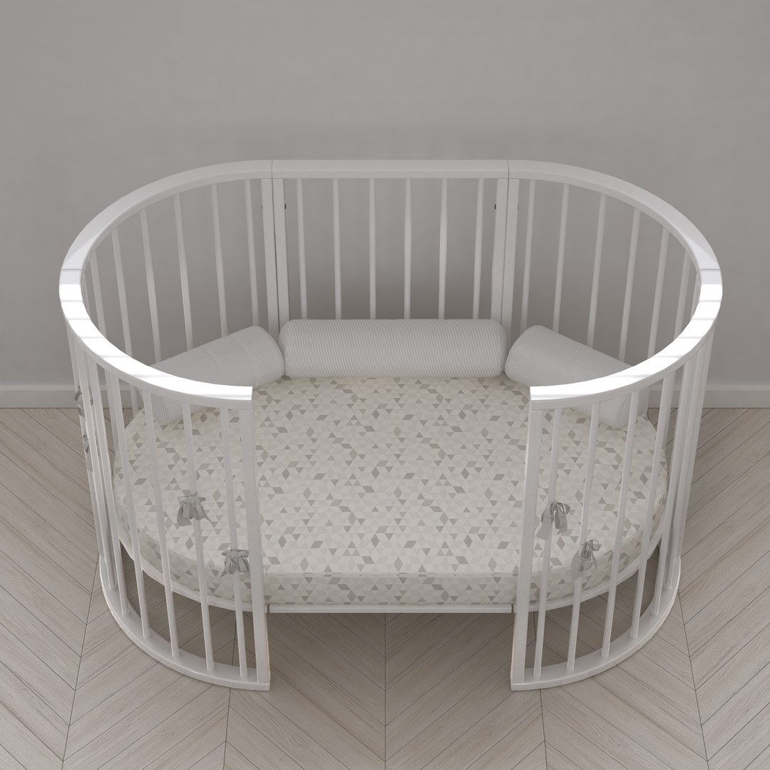 3d model stokke crib white version