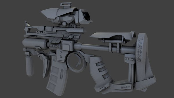 3d model of sci fi weapon