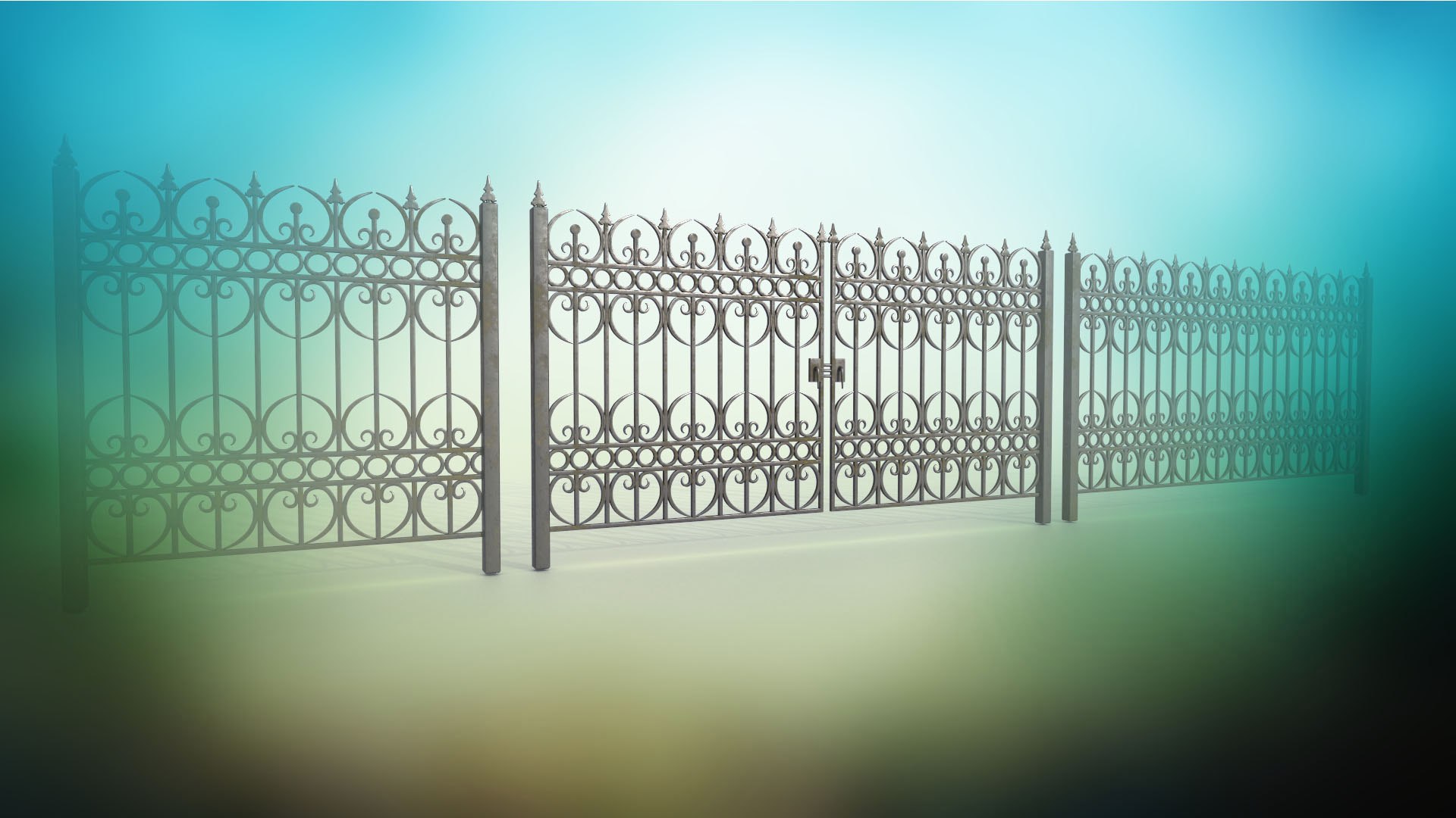 Gate And Fence Metal Art JPEG PNG 2 Texture Packs Low-poly 3D Model 3D ...